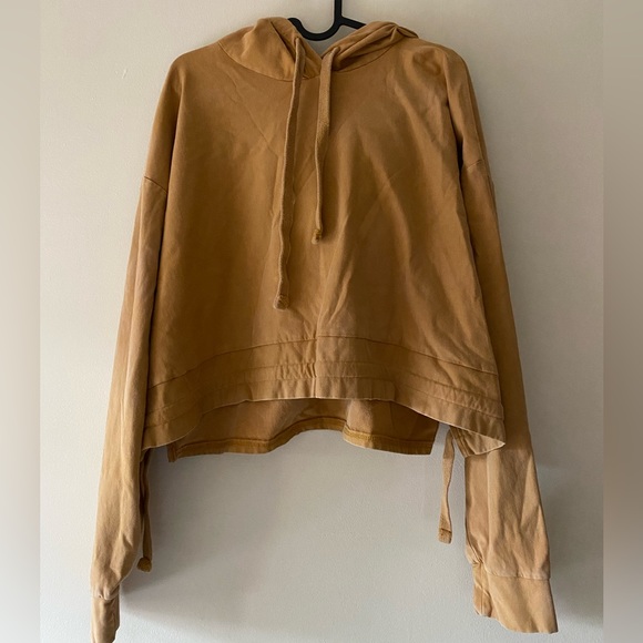 Zara | Tops | Zara M Light Sweatshirt Mustard Yellow Decolored Style ...